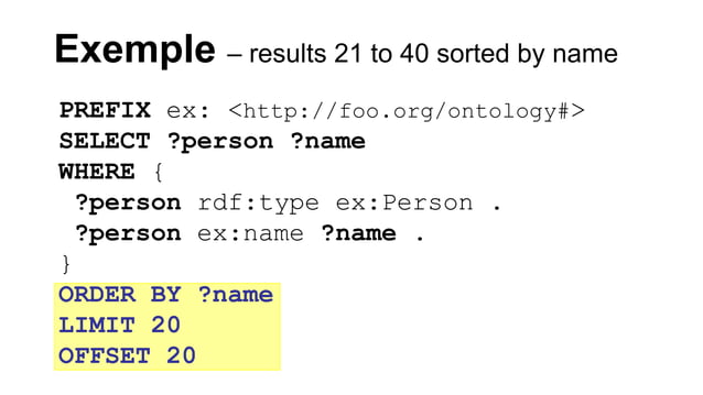 SPARQL introduction and training (130+ slides with exercices) | PPTX | Databases | Computer ...
