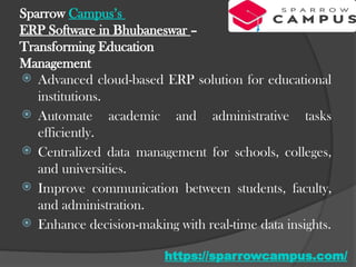 Sparrow Campus's ERP Software in Bhubaneswar – Transforming Education ...