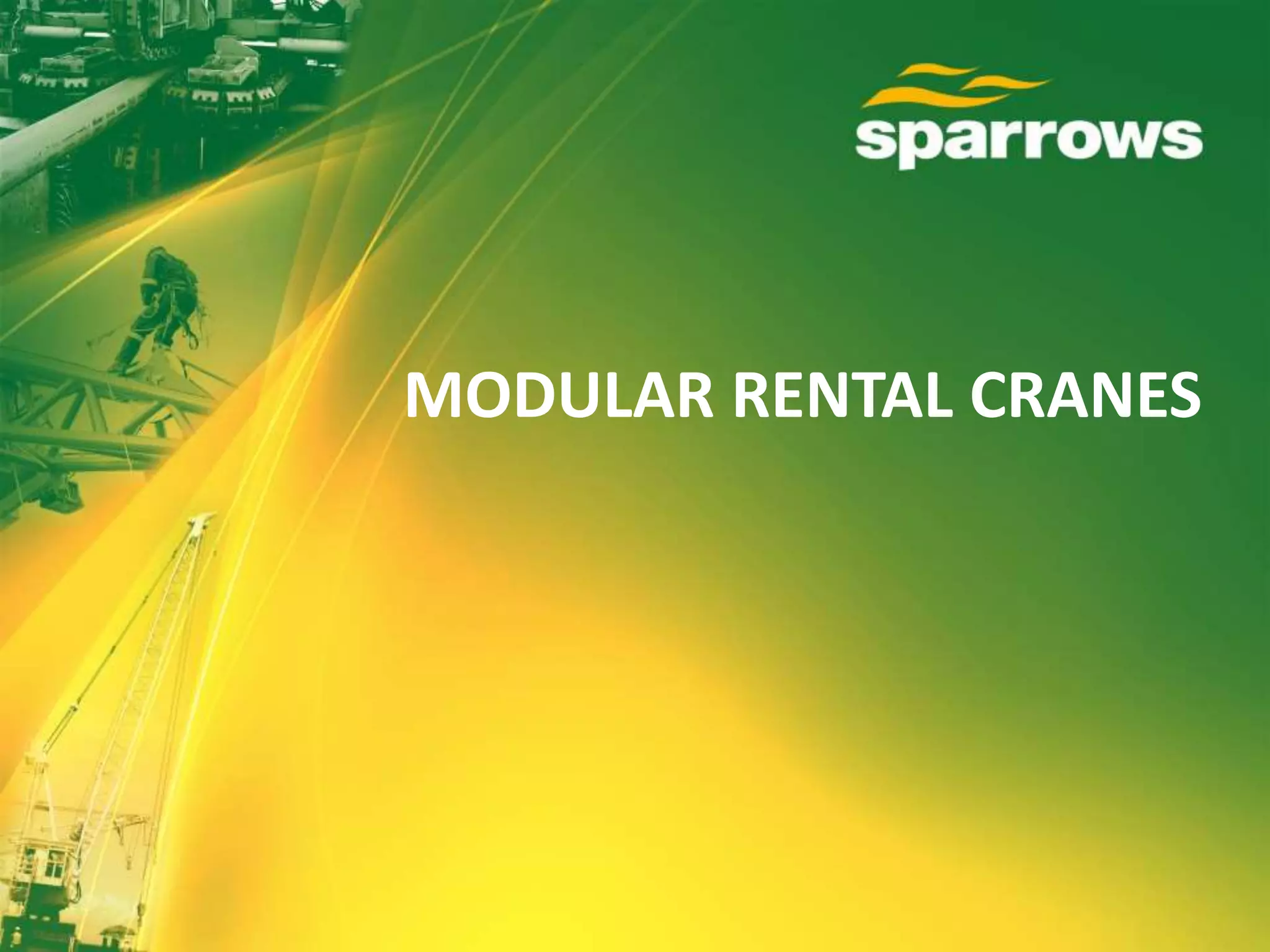 Sparrows offshore modular rental crane presentation august 2014 | PDF