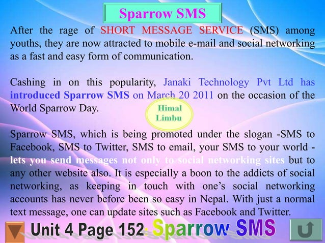 Sparrow sms | PPT
