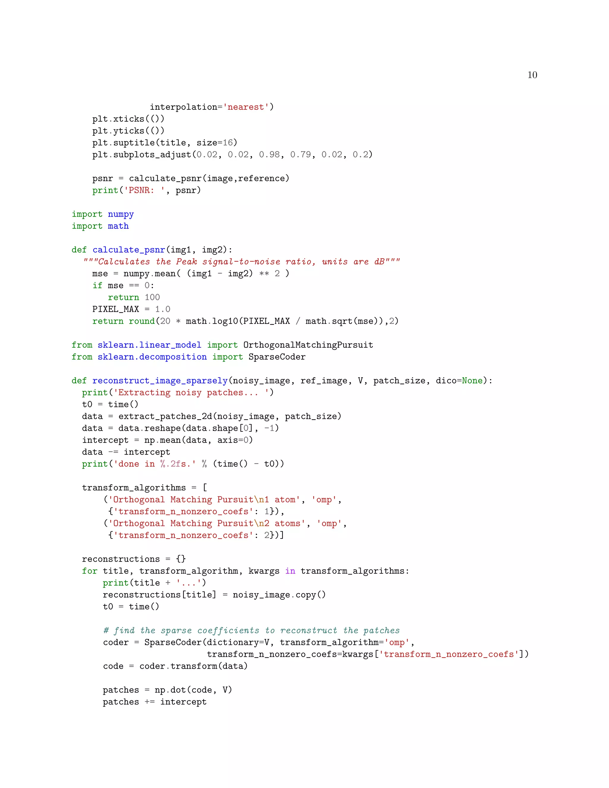 Image Reconstruction Using Sparse Approximation | PDF