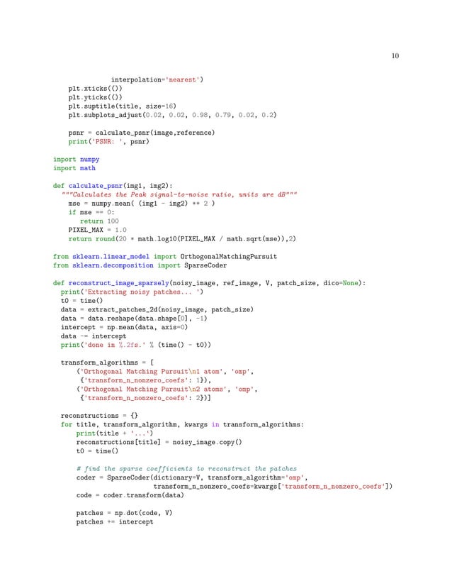 Image Reconstruction Using Sparse Approximation | PDF