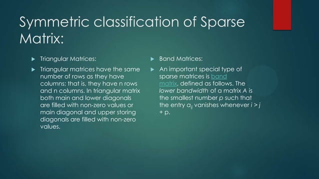 Sparse matrices | PPTX