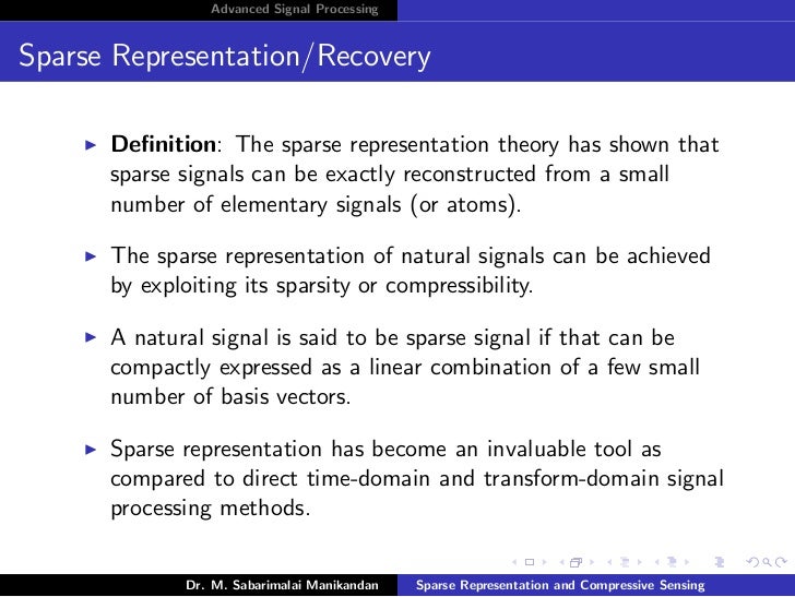 Sparse representation and compressive sensing Sparse representation and compressive sensing