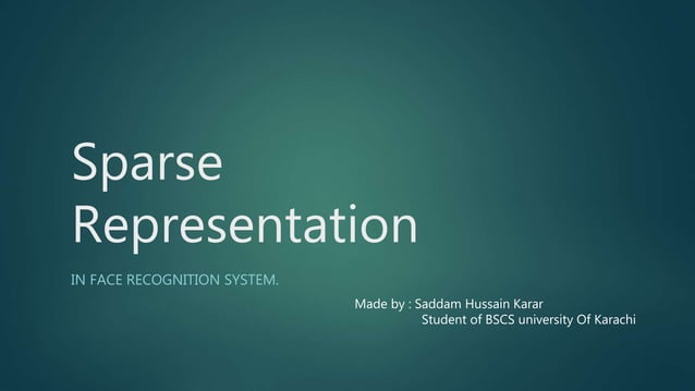 Sparse representation face r_ecognition | PPT