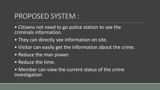 Online Crime Reporting System By Using PHP | PPTX