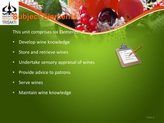 Part 1 serve a range of wine products | PDF