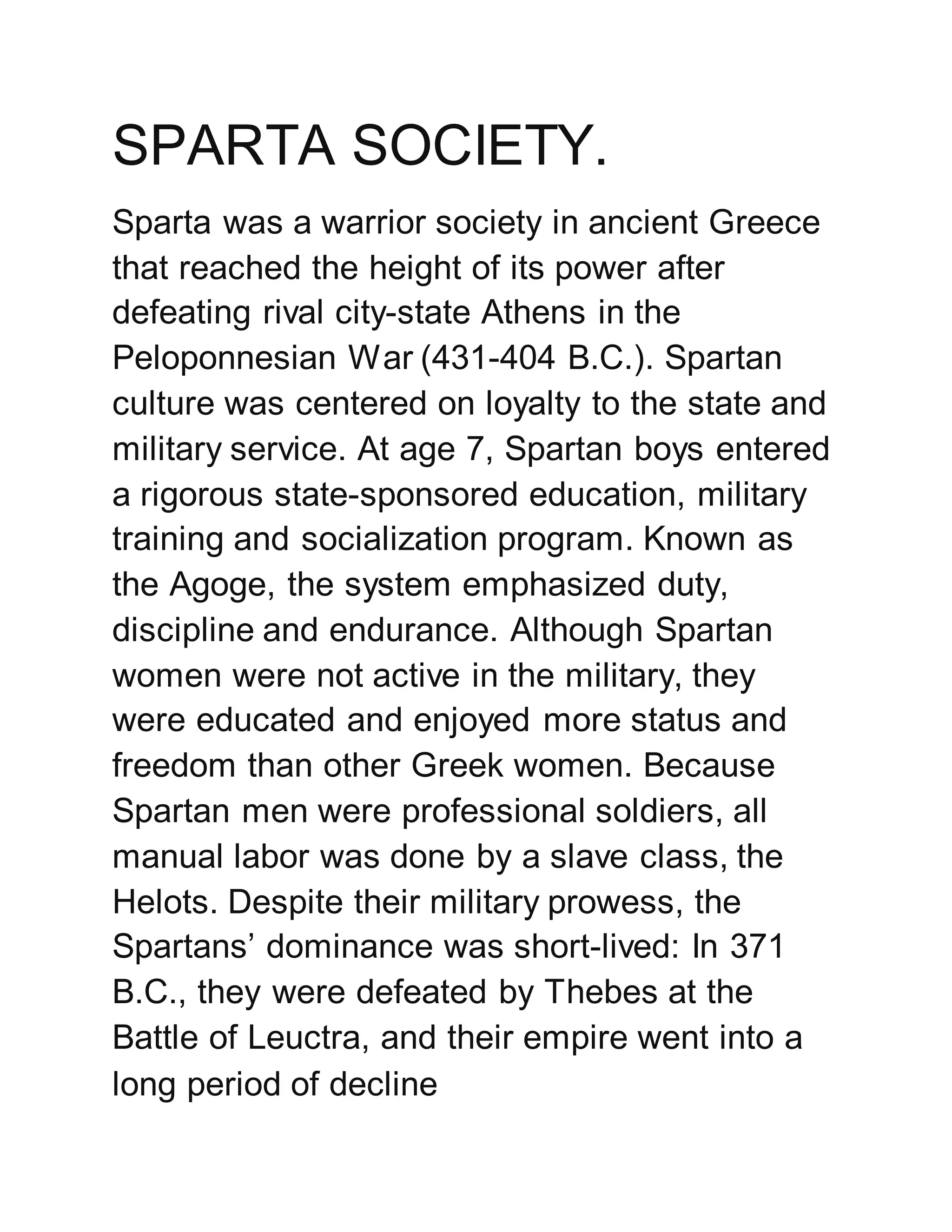 Sparta society | PDF