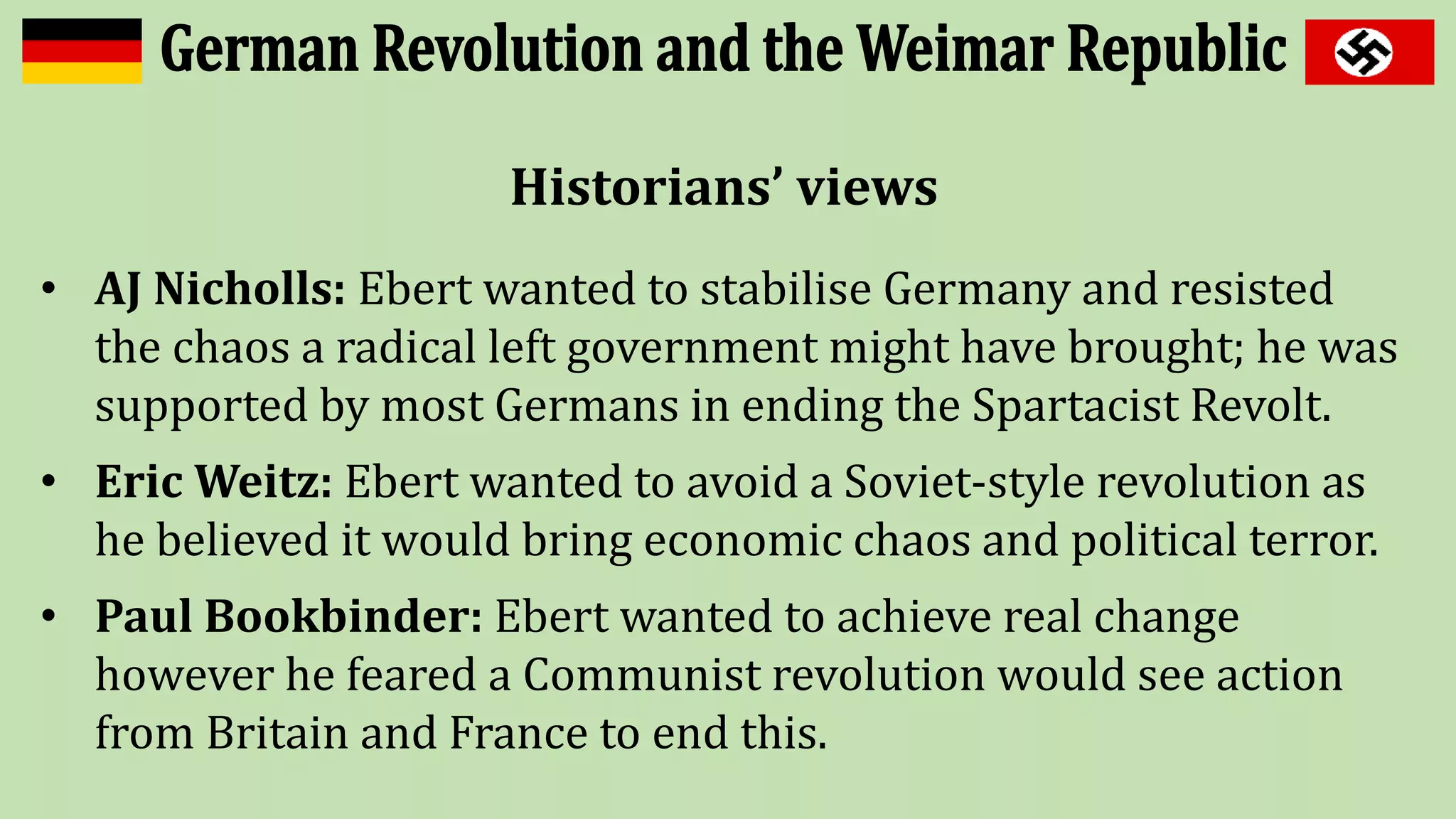 Weimar Germany - The Spartacist Revolt | PPTX