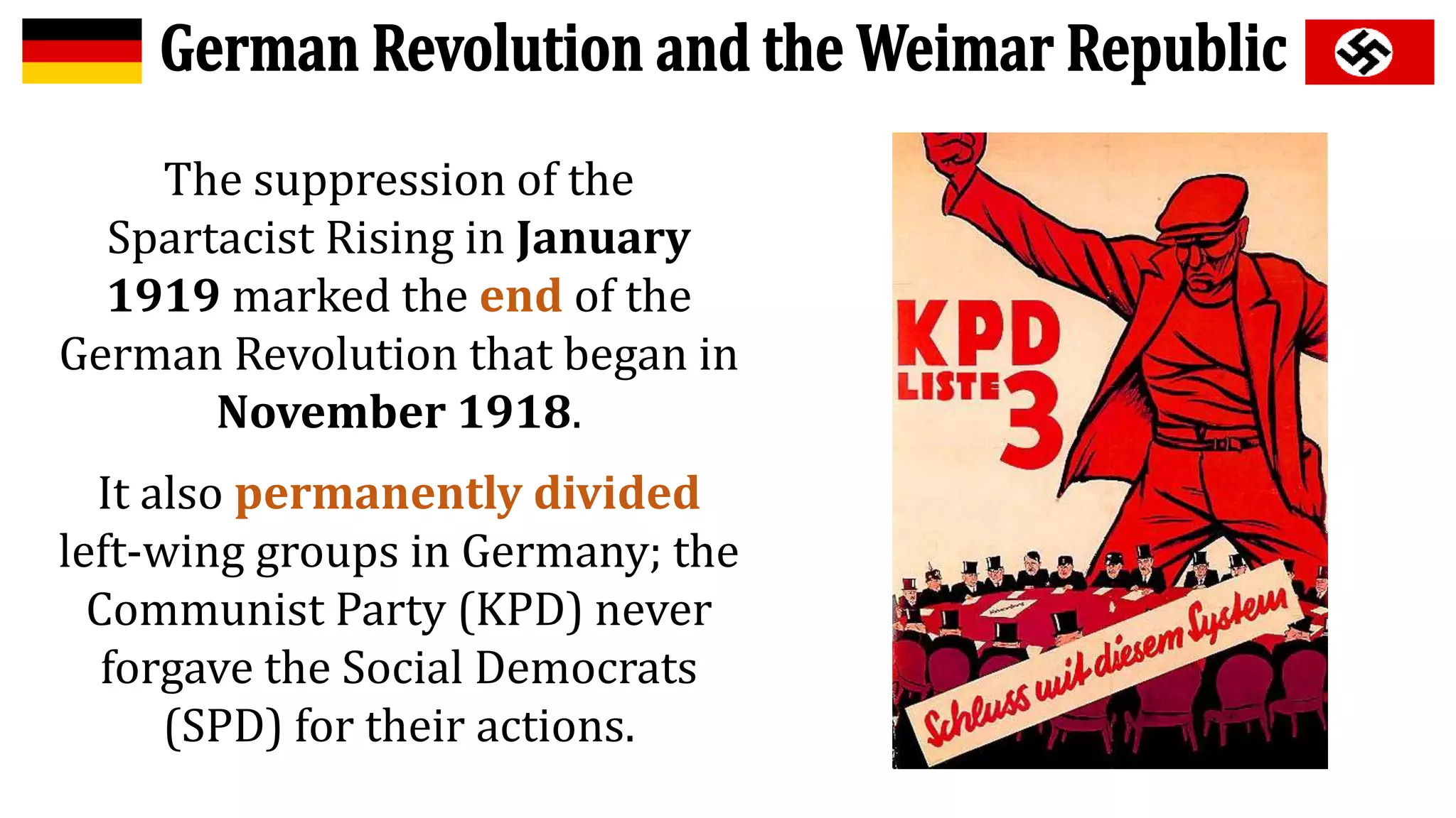 Weimar Germany - The Spartacist Revolt | PPTX
