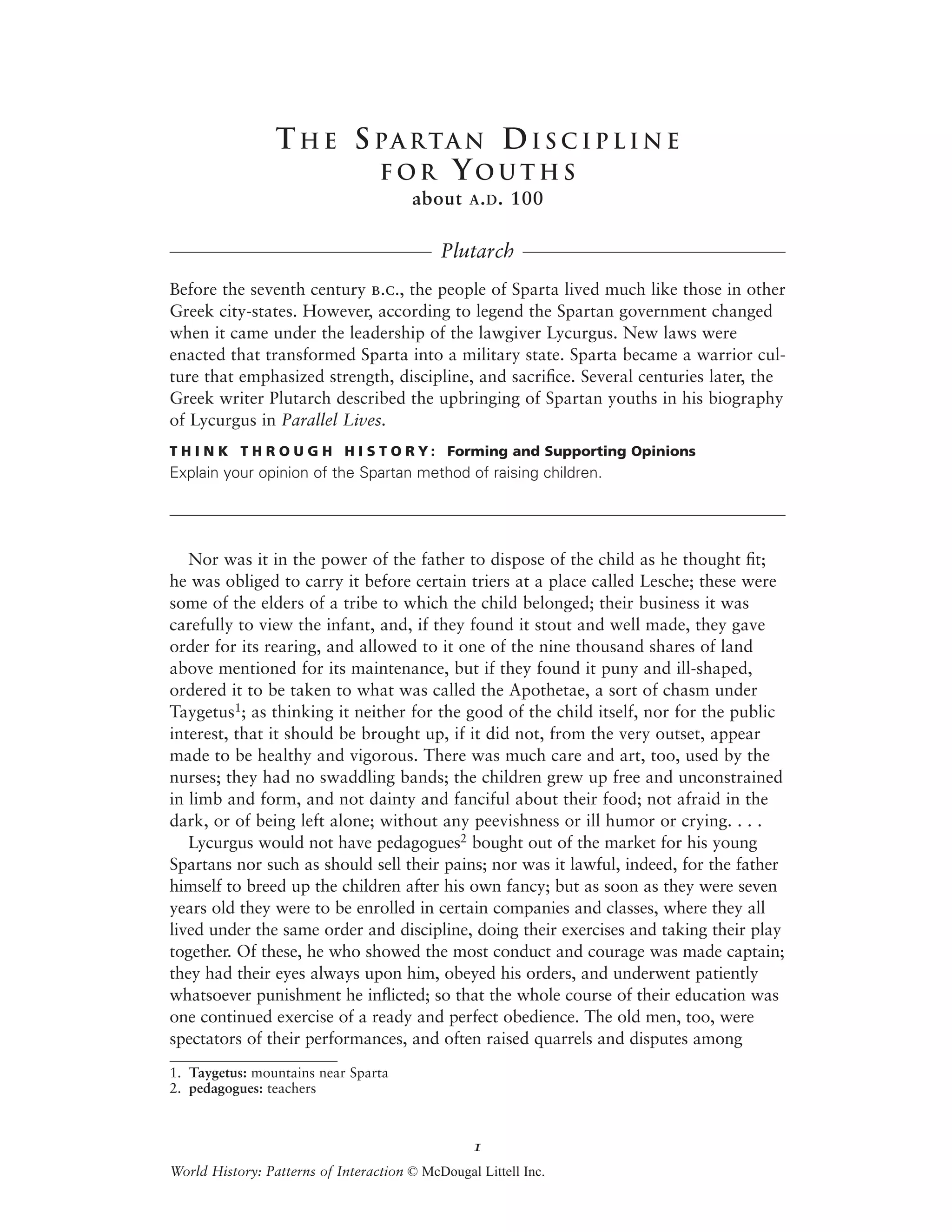 Spartan discipline for youths | PDF | Parenting Children Aged 4-11 ...