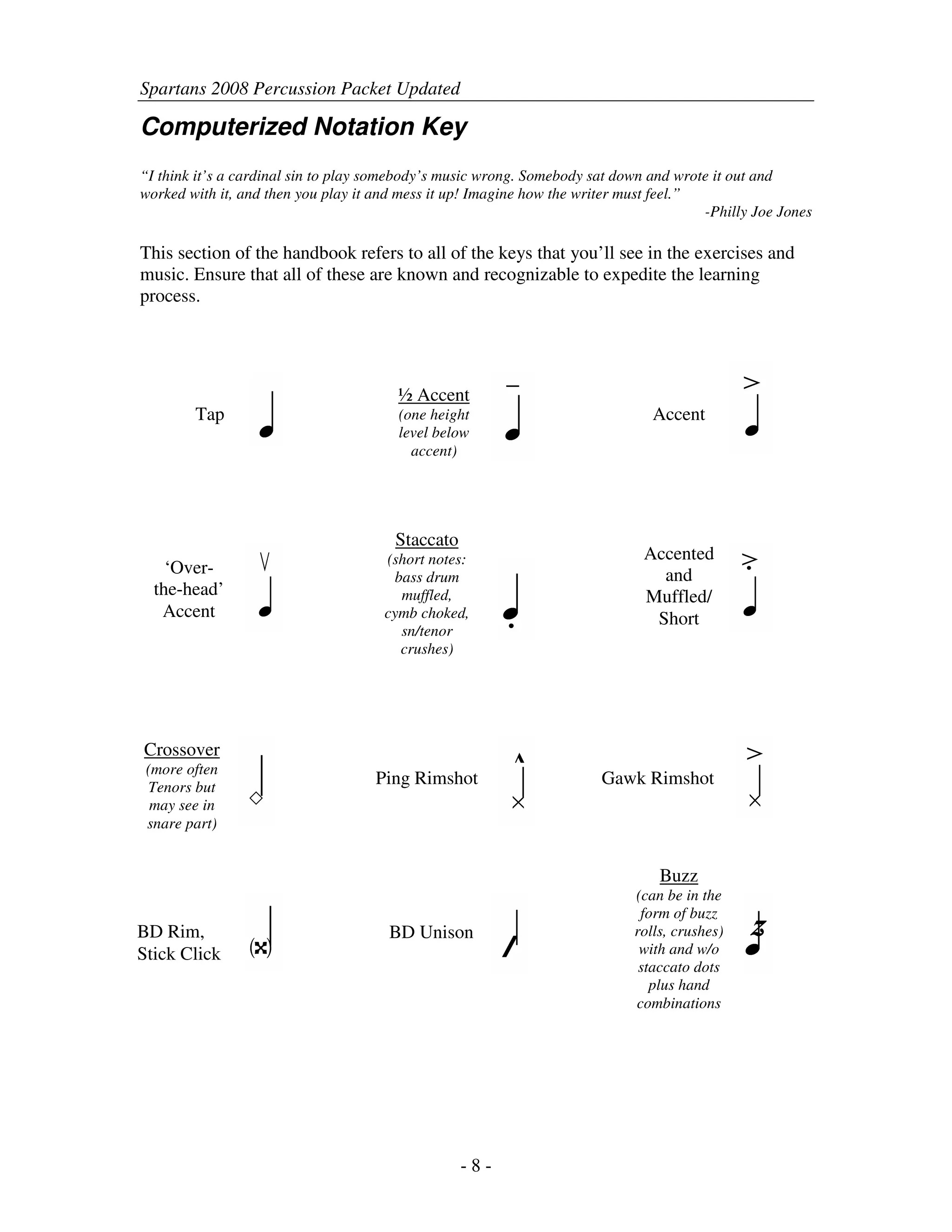 Spartans2008percussionpacket | PDF