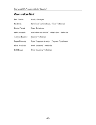 Spartans2008percussionpacket | PDF