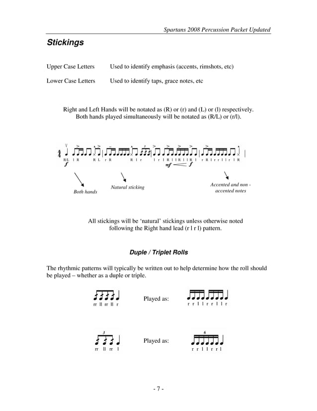 Spartans2008percussionpacket | PDF