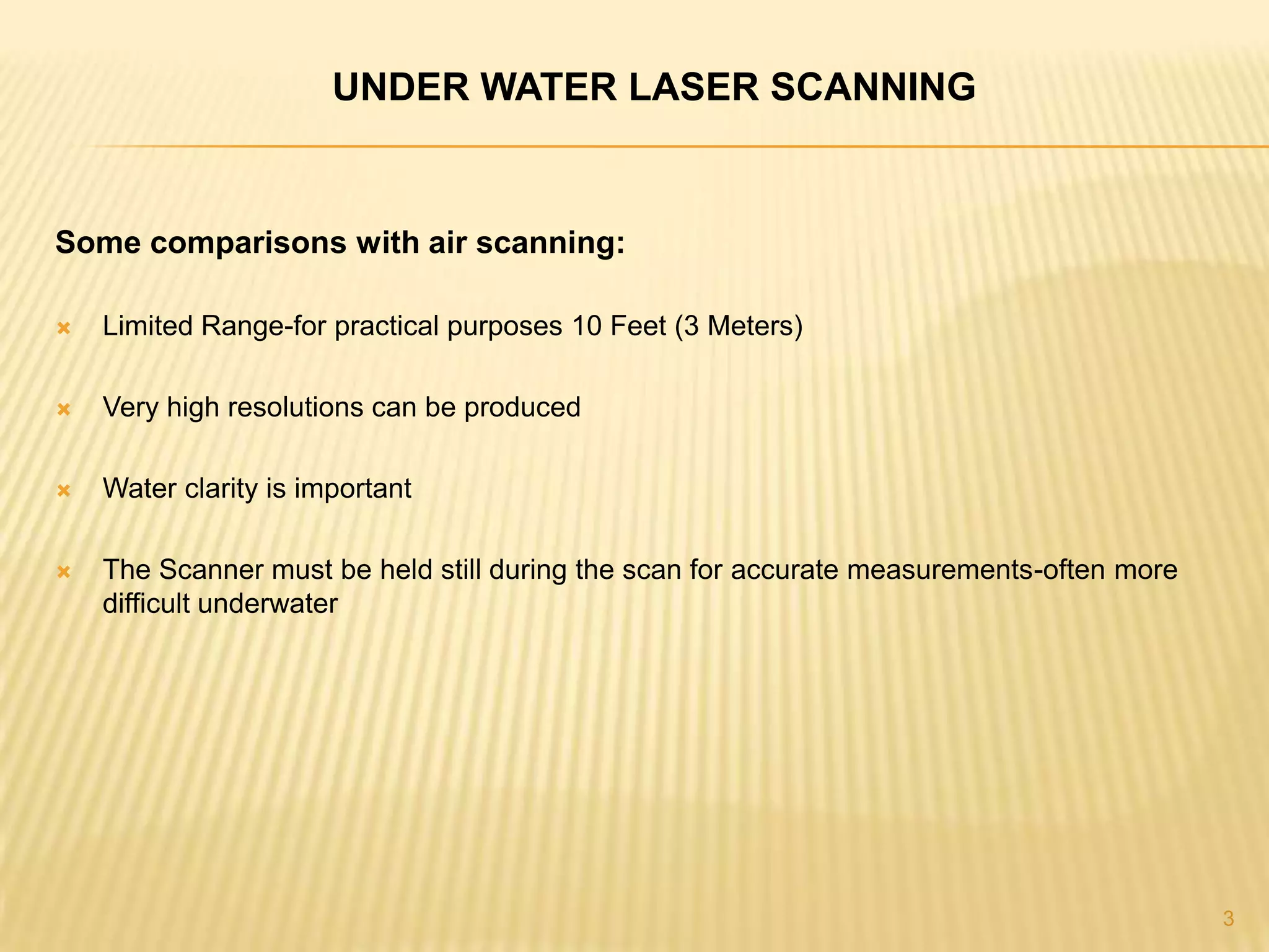 Underwater Laser Scanning - SPAR 2011 | PPT