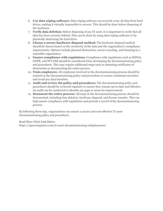 IT ASSET DECOMMISSIONING POLICY AND PROCEDURES | PDF