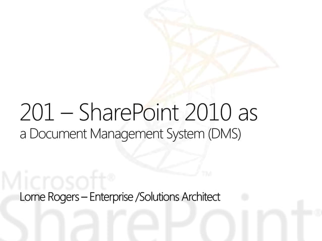 SharePoint as a Document Management System (DMS) | PPTX