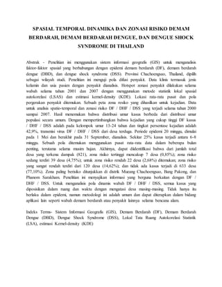 Spasial temporal dinamika dan risiko zonasi demam berdarah | DOCX