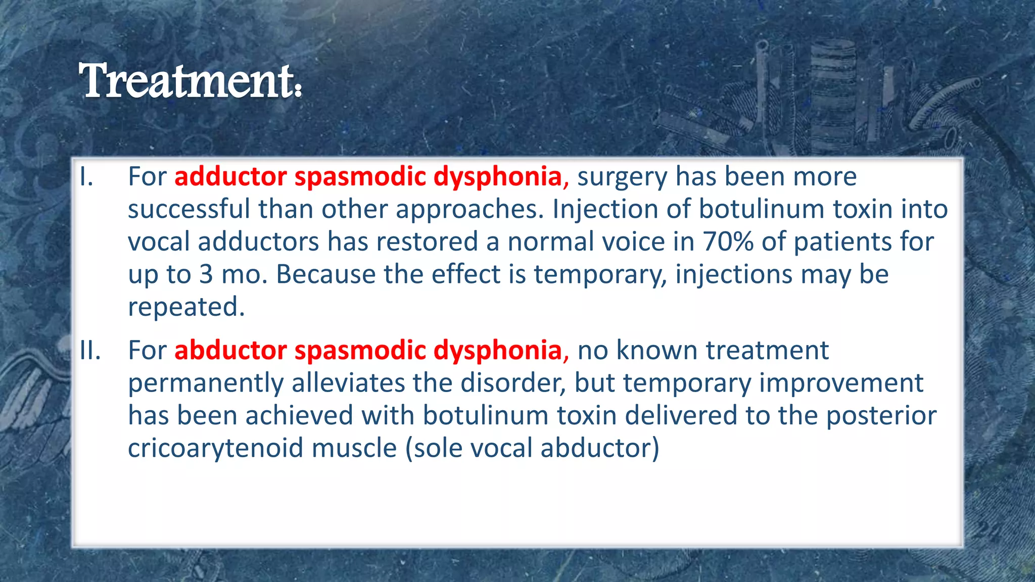 Everything About Spasmodic dysphonia | PPTX