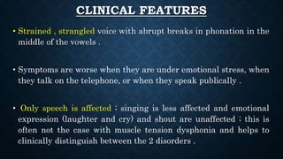 Spasmodic dysphonia | PPTX
