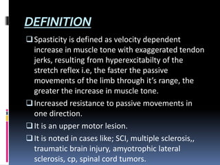 Spasticity | PPTX | Death, Injury, or Military Conflict | Sensitive Topics