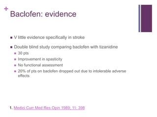Spasticity management after stroke | PPTX