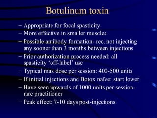 Spasticity Management 1 5 2007 | PPT