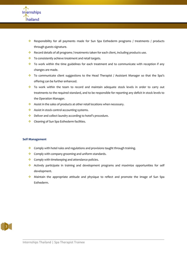 Spa therapist trainee | PDF