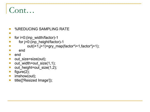 Image Processing Spatial Resolution Ppt