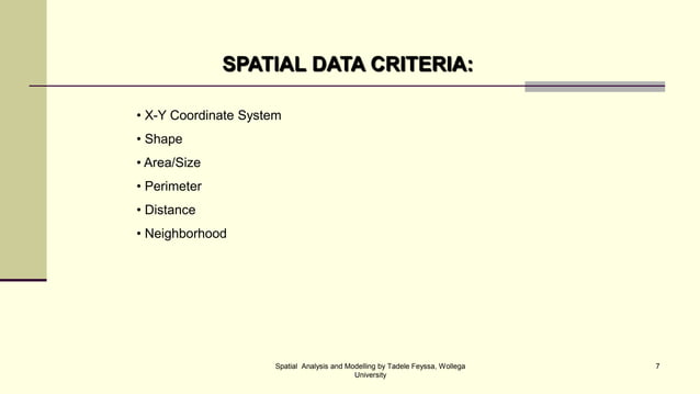 Spatial analysis and modeling | PPTX
