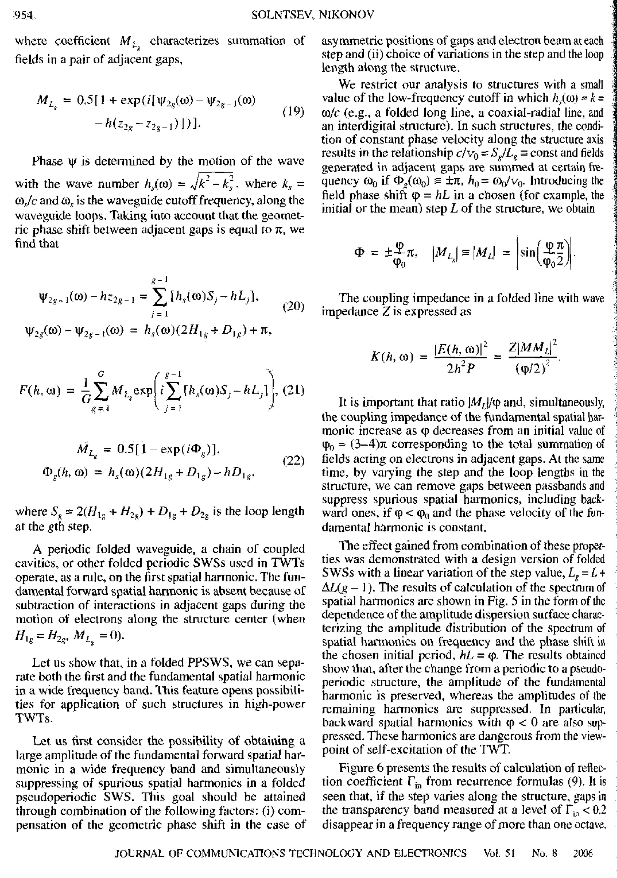 Spatial and frequency selection of waves in pseudoperiodic slow wave structures | PDF | Physics ...