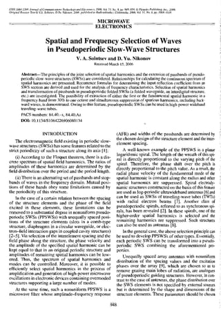 Spatial and frequency selection of waves in pseudoperiodic slow wave structures | PDF | Physics ...