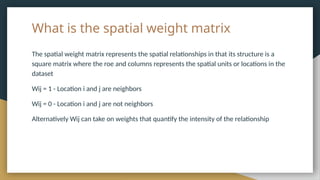 SPATIAL AUTOREGRESSIVE MODEL statistical modeling | PPTX