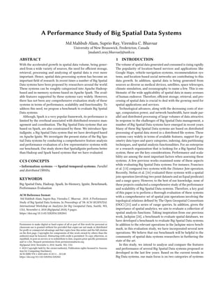 A Performance Study of Big Spatial Data Systems | PDF | Technology Industry | Industries