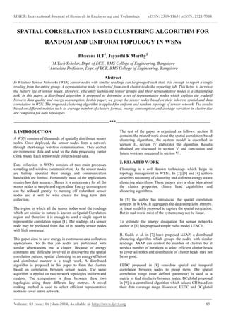Spatial correlation based clustering algorithm for random and uniform topology in ws ns | PDF