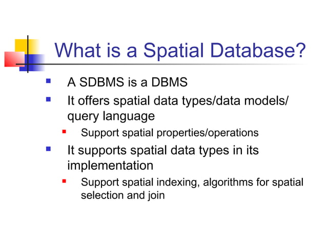 Spatial Database Systems | PPT