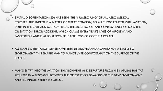SPATIAL DISORIENTATION IN AVIATION .pptx | Medical Health