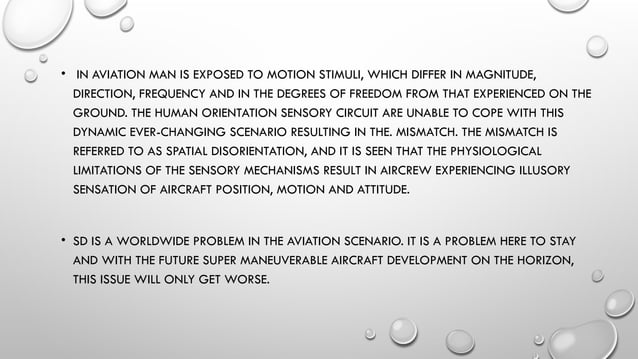 SPATIAL DISORIENTATION IN AVIATION .pptx | Medical Health