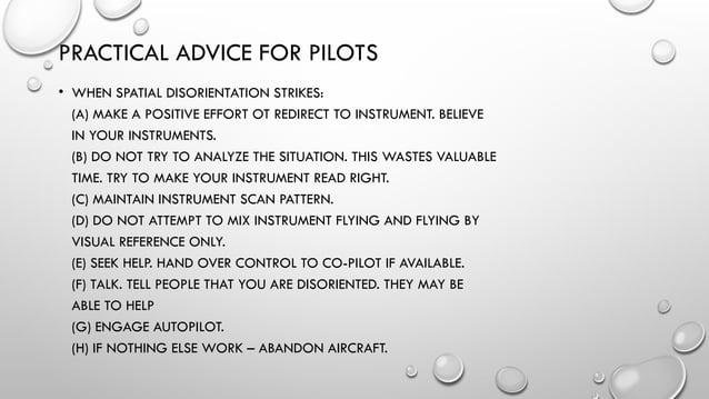 SPATIAL DISORIENTATION IN AVIATION .pptx | Medical Health