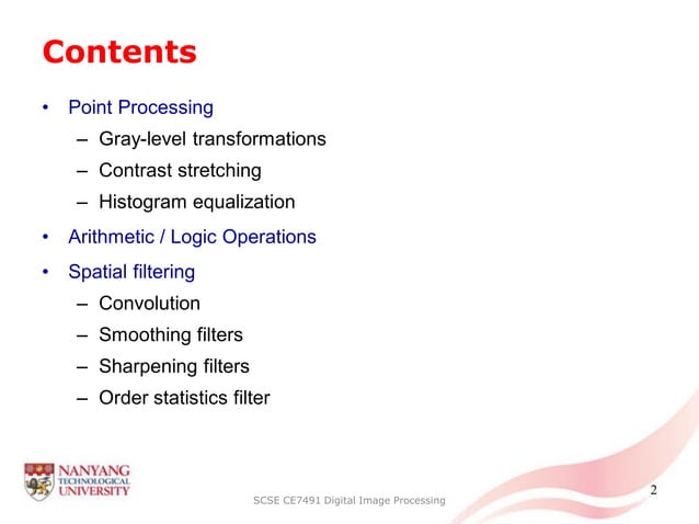 SpatialEnhancement of course CE7491 of NTU | PPT
