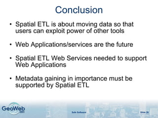 Spatial ETL For Web Services-Based Data Sharing | PPT