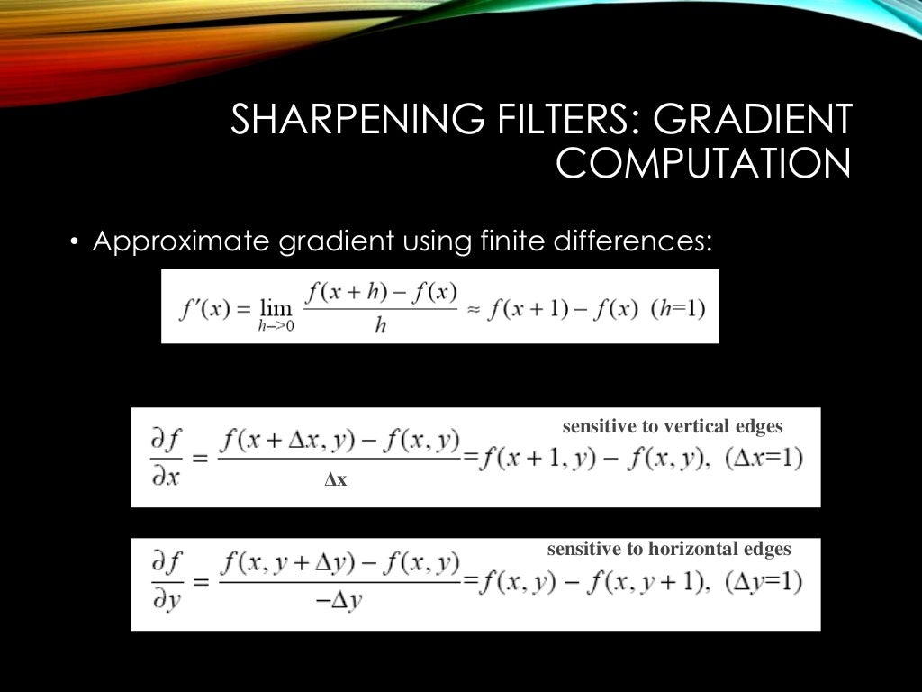 Spatial filtering using image processing Spatial filtering using image processing