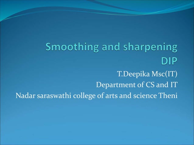 Spatial filtering | PPT