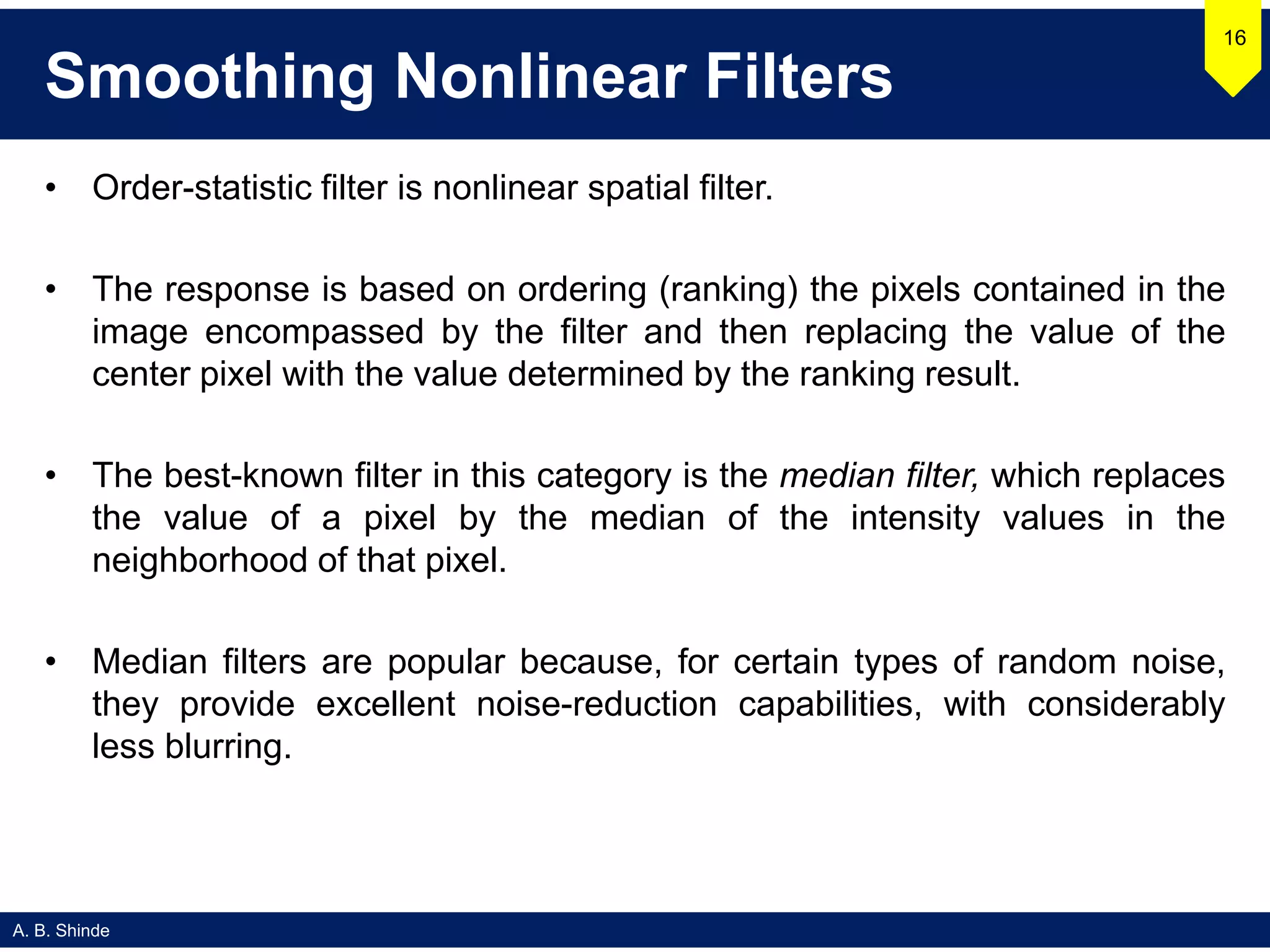 Image Processing: Spatial filters | PPSX