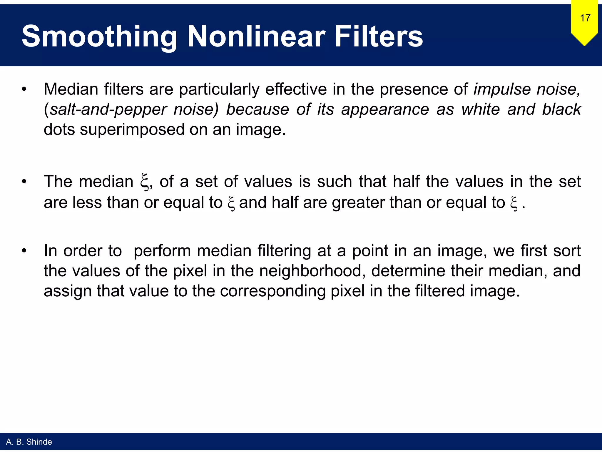 Image Processing: Spatial filters | PPSX