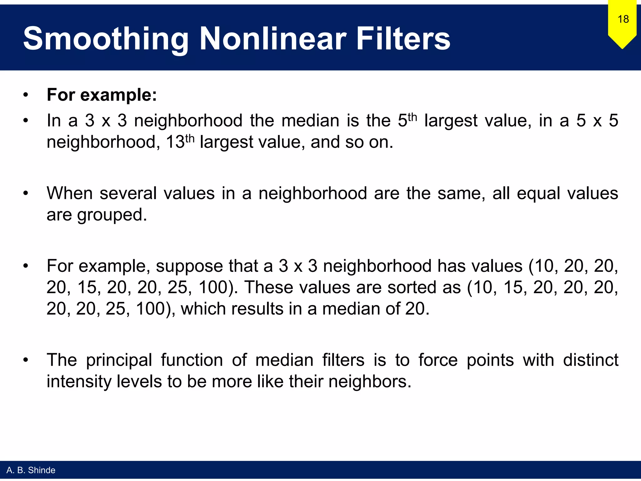 Image Processing: Spatial filters | PPSX