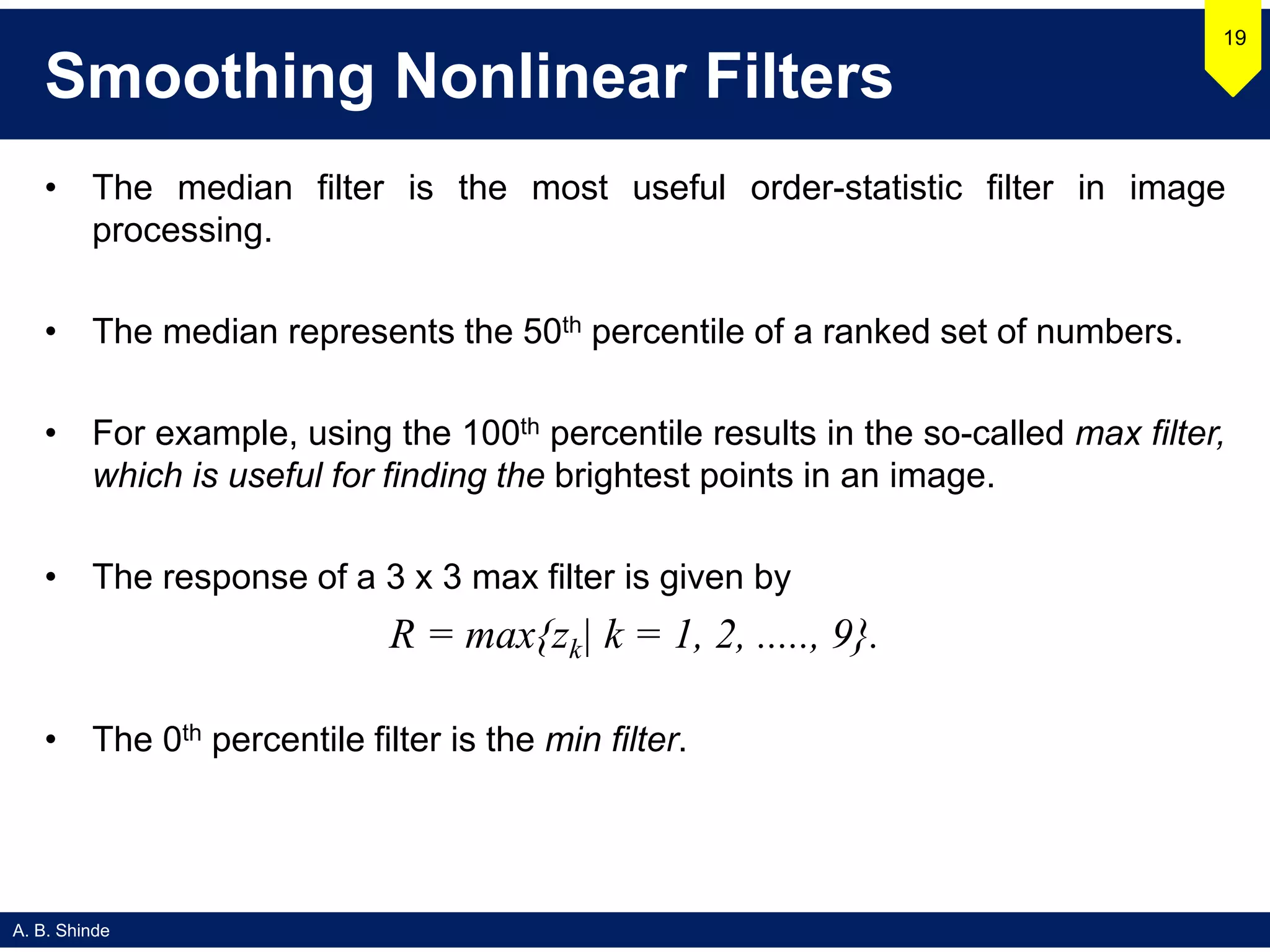 Image Processing: Spatial filters | PPSX