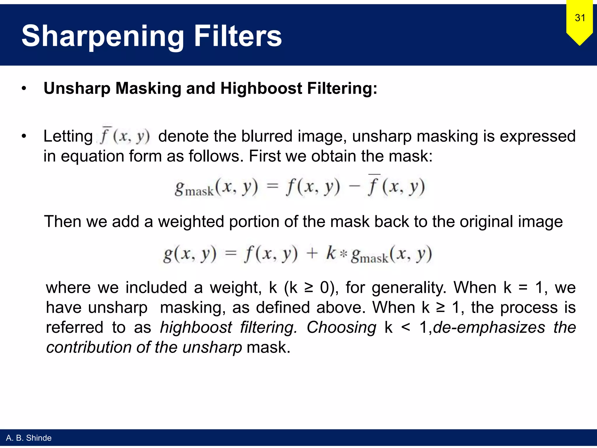 Image Processing: Spatial filters | PPSX