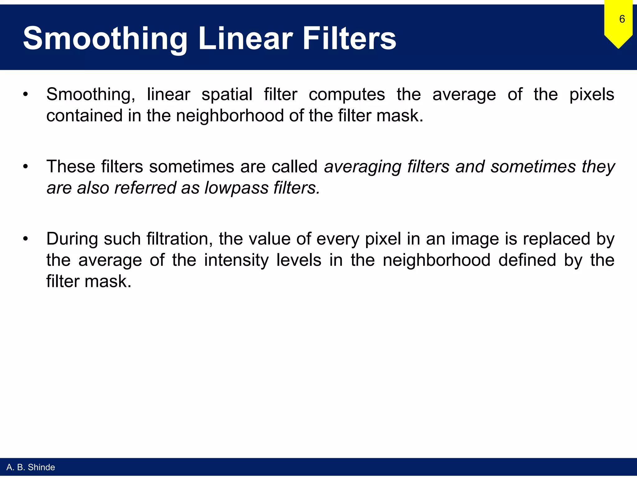 Image Processing: Spatial filters | PPSX