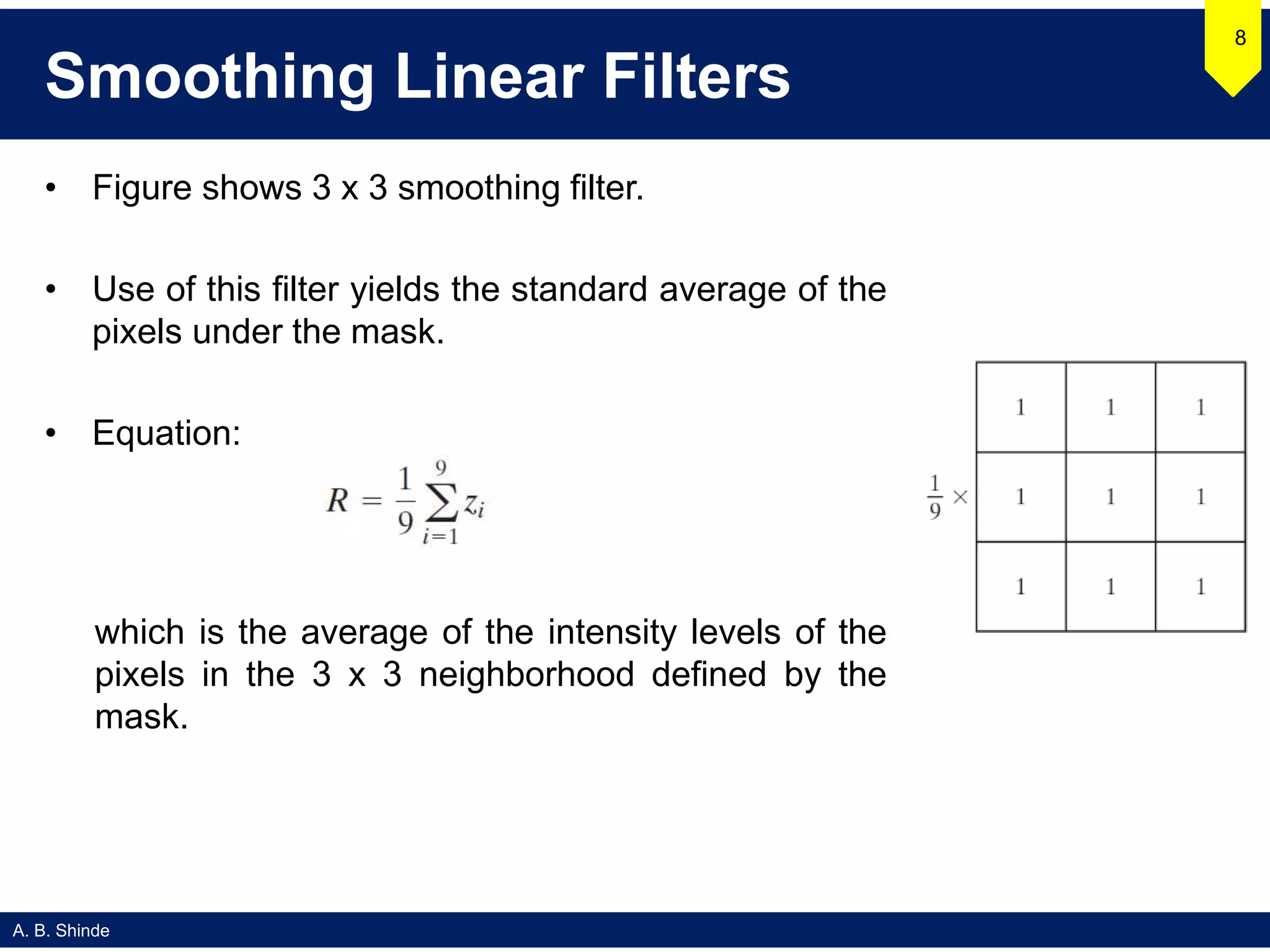 Image Processing: Spatial filters | PPSX